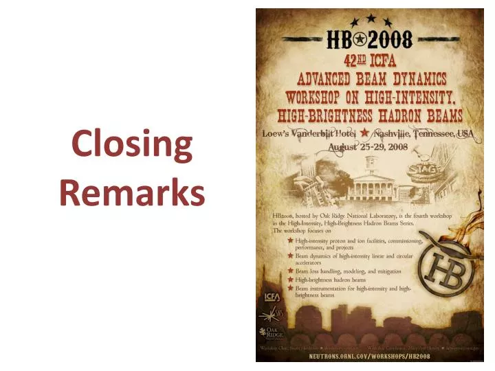 PPT - Closing Remarks PowerPoint Presentation, free download - ID:665770