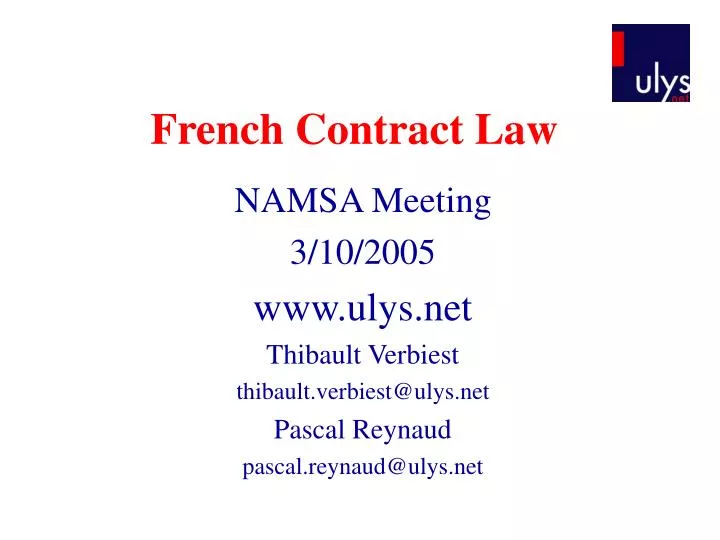 PPT - French Contract Law PowerPoint Presentation, free download - ID ...