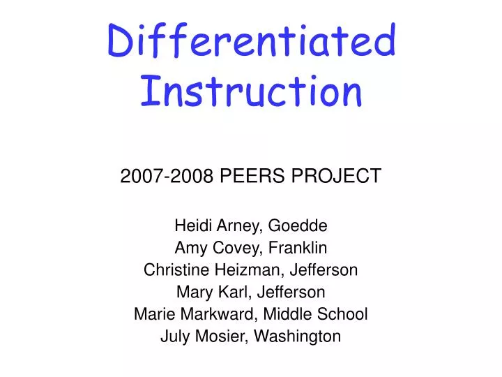 PPT - Differentiated Instruction PowerPoint Presentation, free download ...