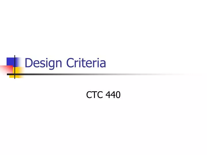 PPT - Design Criteria PowerPoint Presentation, free download - ID:666223