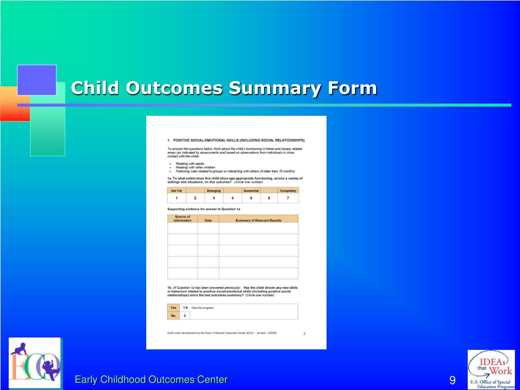 PPT - The Child Outcomes Summary Form (COSF) PowerPoint Presentation ... PPT - The Child Outcomes Summary Form (COSF) PowerPoint Presentation ...