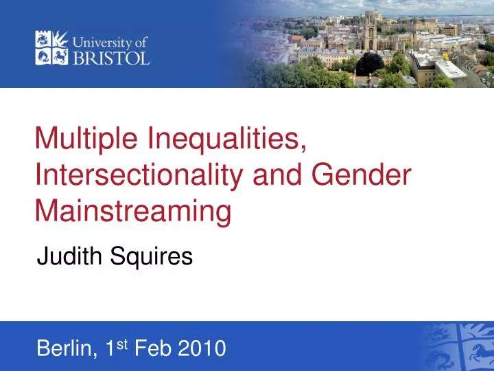PPT - Multiple Inequalities, Intersectionality and Gender Mainstreaming ...