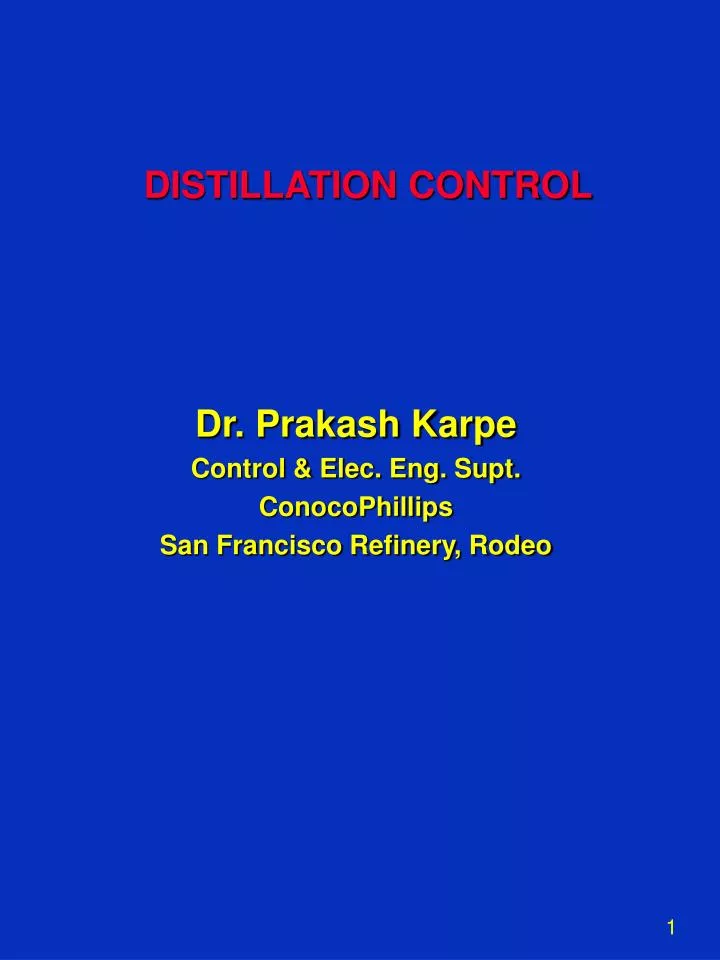PPT - DISTILLATION CONTROL PowerPoint Presentation, free download - ID ...