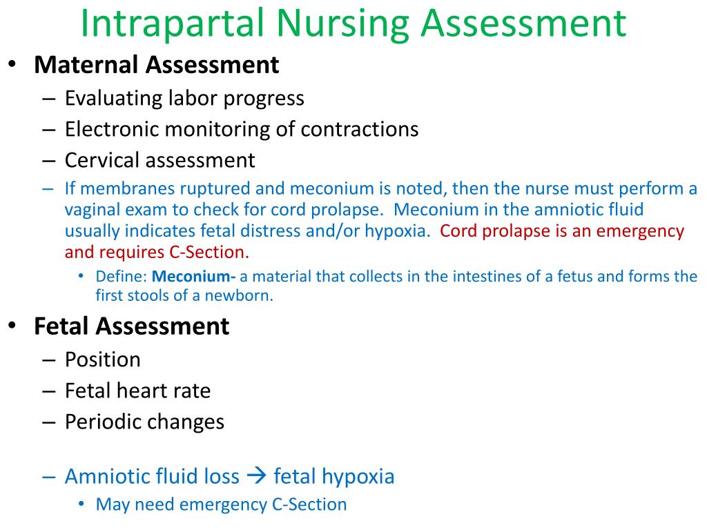 Ppt Intrapartal Nursing Assessment Powerpoint Presentation Free