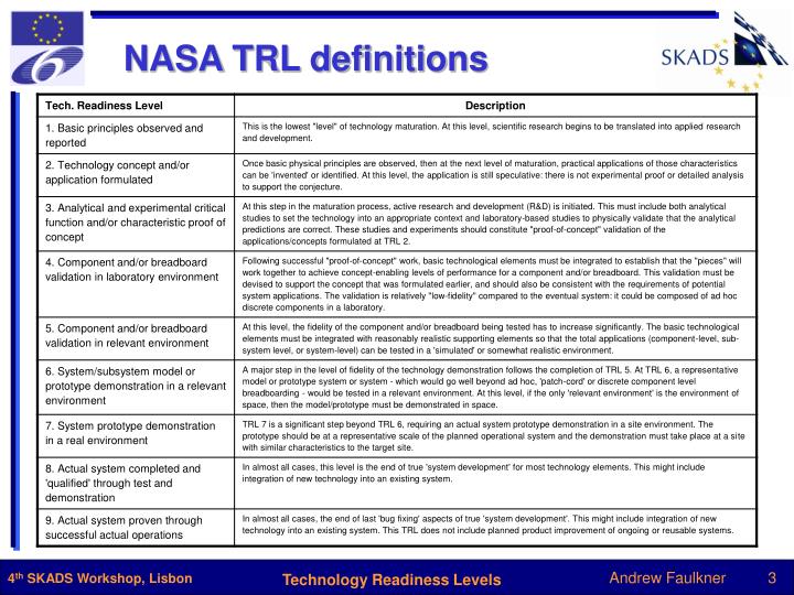 PPT - Technology Readiness Levels TRLs PowerPoint Presentation - ID:669944