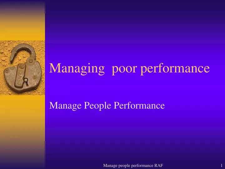 PPT - Managing poor performance PowerPoint Presentation, free download ...