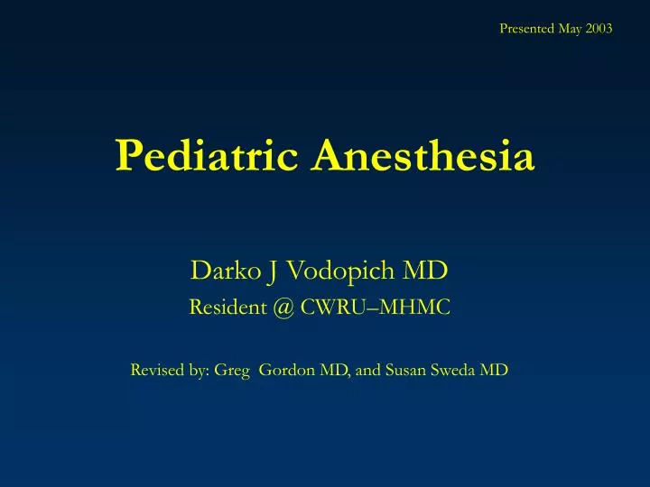 PPT - Pediatric Anesthesia PowerPoint Presentation, free download - ID ...