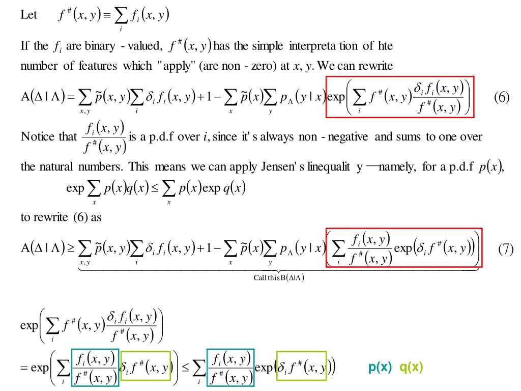 Ppt The Improved Iterative Scaling Algorithm A Gentle Introduction Powerpoint Presentation