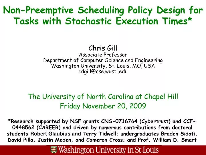 Ppt Non Preemptive Scheduling Policy Design For Tasks With Stochastic 5532
