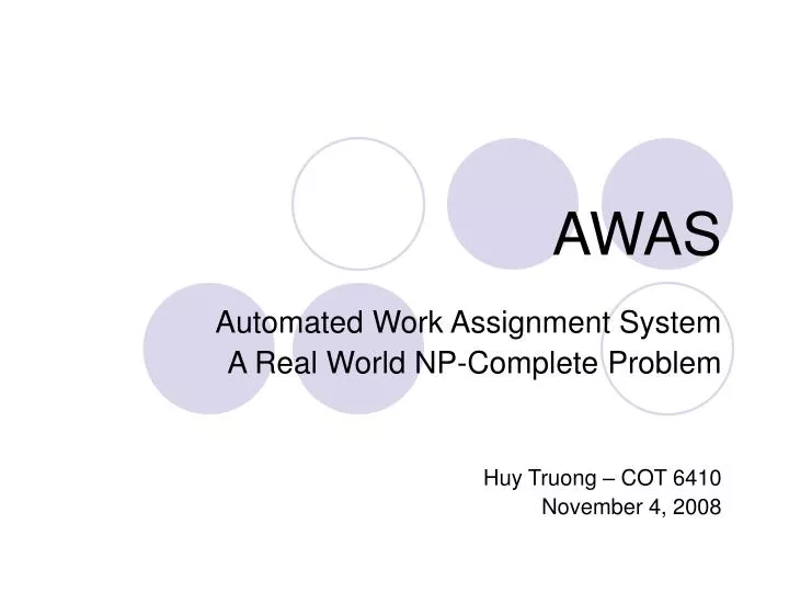 PPT - AWAS PowerPoint Presentation, free download - ID:672465