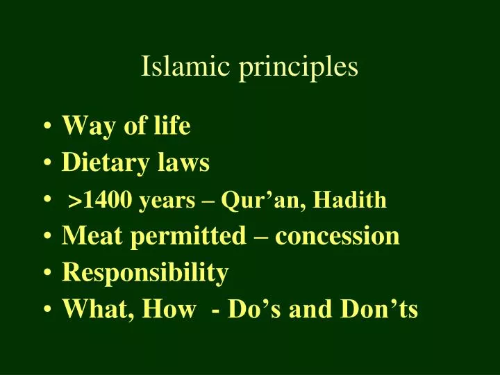 PPT - Islamic principles PowerPoint Presentation, free download - ID:672494