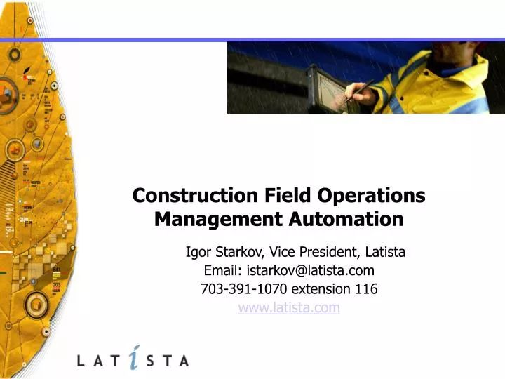 PPT - Construction Field Operations Management Automation PowerPoint ...