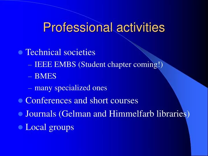 PPT - Professional activities PowerPoint Presentation, free download ...