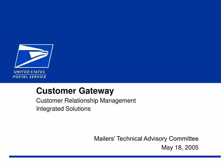 PPT - Customer Gateway Customer Relationship Management Integrated ...