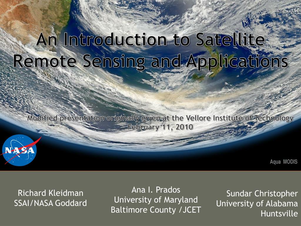 PPT - An Introduction to Satellite Remote Sensing and Applications ... PPT - An Introduction to Satellite Remote Sensing and Applications ...