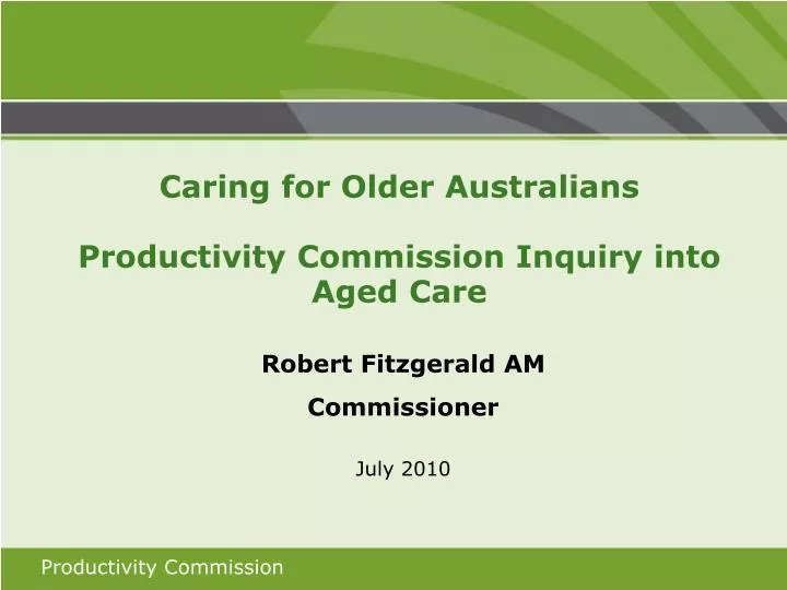 PPT - Robert Fitzgerald AM Commissioner PowerPoint Presentation, free ...