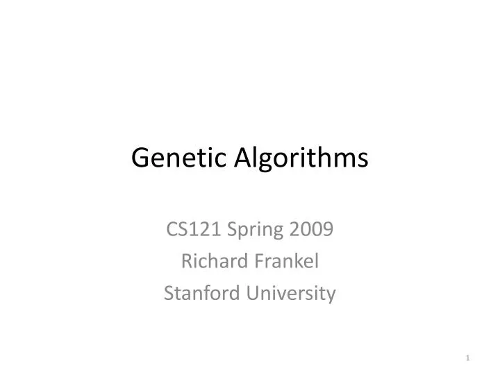PPT - Genetic Algorithms PowerPoint Presentation, free download - ID:677222