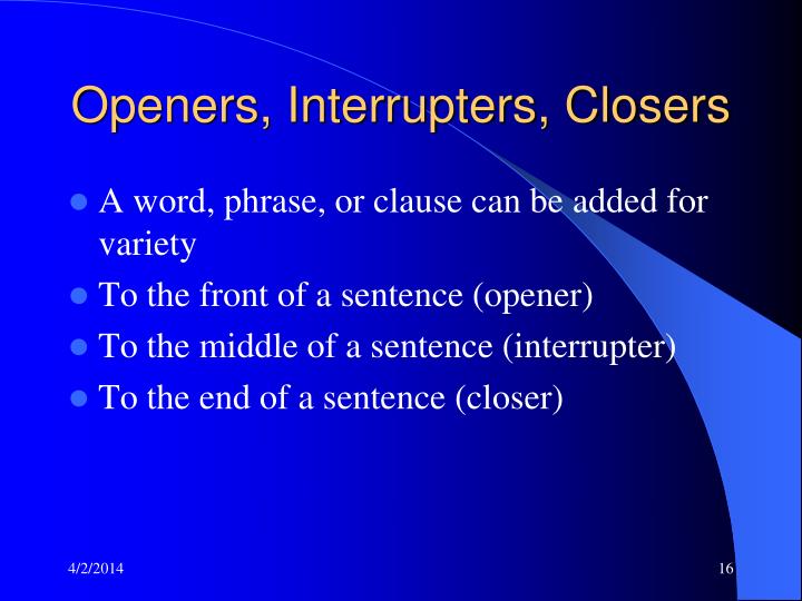 PPT - Sentence Styles PowerPoint Presentation - ID:678416