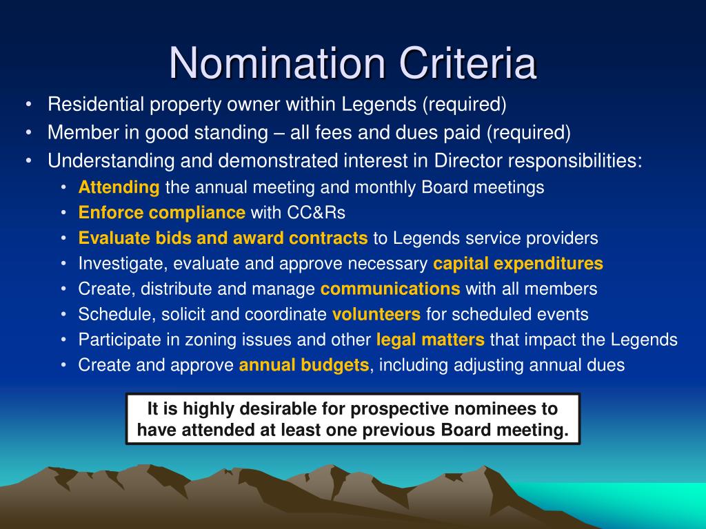 PPT - 2010 Legends HOA Annual Meeting PowerPoint Presentation, free ...