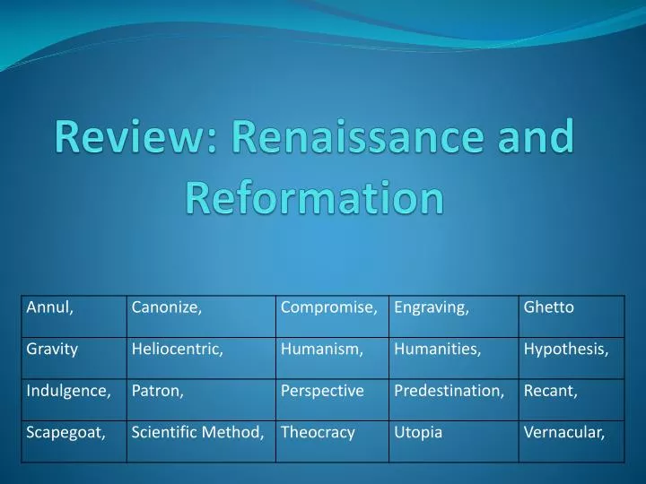 PPT - Review: Renaissance and Reformation PowerPoint Presentation, free ...