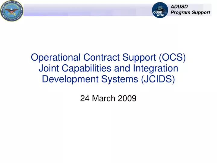 PPT - Operational Contract Support (OCS) Joint Capabilities and ...
