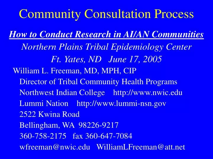 PPT - Community Consultation Process PowerPoint Presentation, free ...