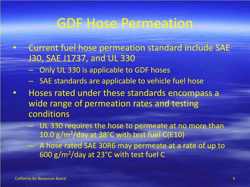PPT - Proposed Low Permeation Gasoline Dispensing Facility (GDF) Hose ...