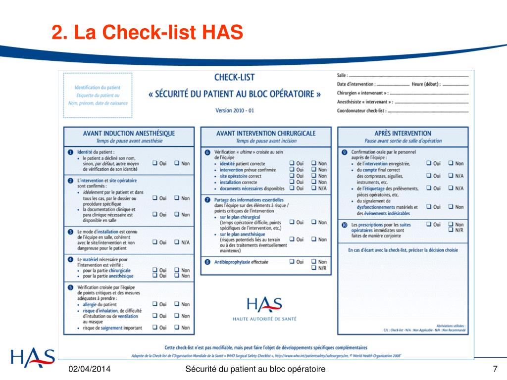 PPT - CHECK-LIST SECURITE DU PATIENT AU BLOC OPERATOIRE PowerPoint ... PPT - CHECK-LIST SECURITE DU PATIENT AU BLOC OPERATOIRE PowerPoint ...