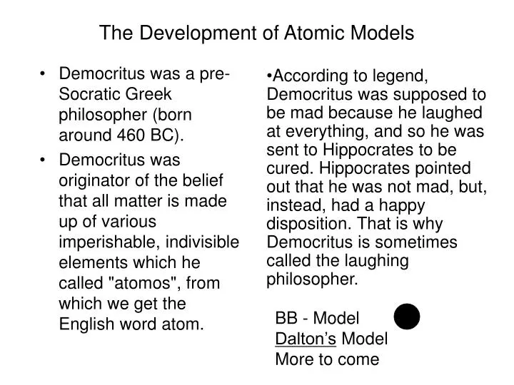 PPT - The Development of Atomic Models PowerPoint Presentation, free ...