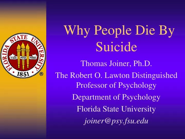 PPT - Why People Die By Suicide PowerPoint Presentation, free download ...