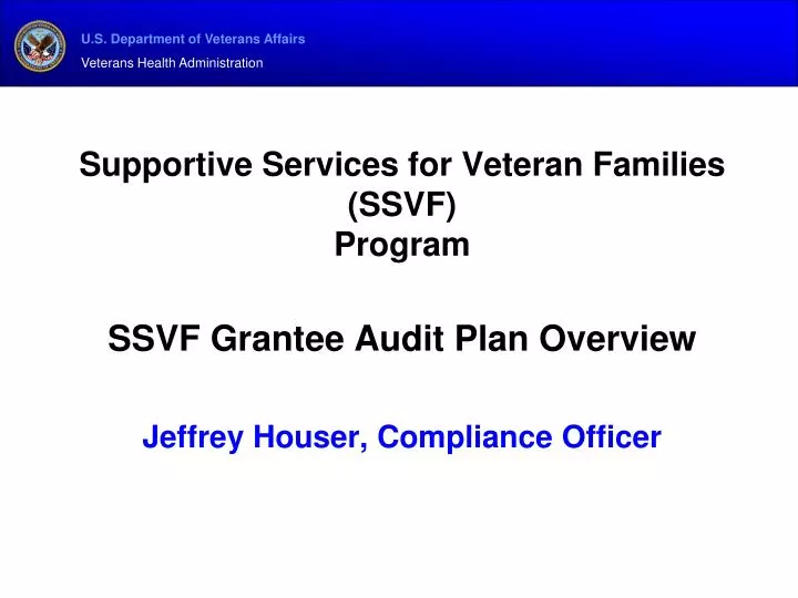 PPT - Supportive Services for Veteran Families (SSVF) Program SSVF ...