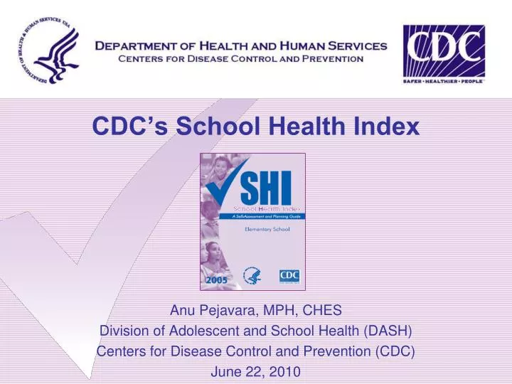 PPT - CDC’s School Health Index PowerPoint Presentation, free download ...