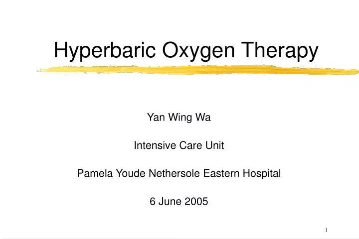 PPT - Hyperbaric Oxygen Therapy PowerPoint Presentation, free download ...