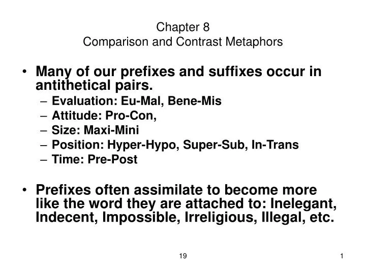 PPT - Chapter 8 Comparison and Contrast Metaphors PowerPoint ...