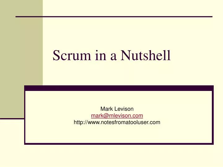 PPT - Scrum in a Nutshell PowerPoint Presentation, free download - ID ...