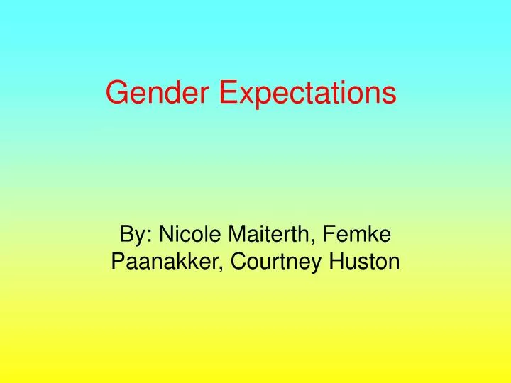 PPT - Gender Expectations PowerPoint Presentation, free download - ID ...