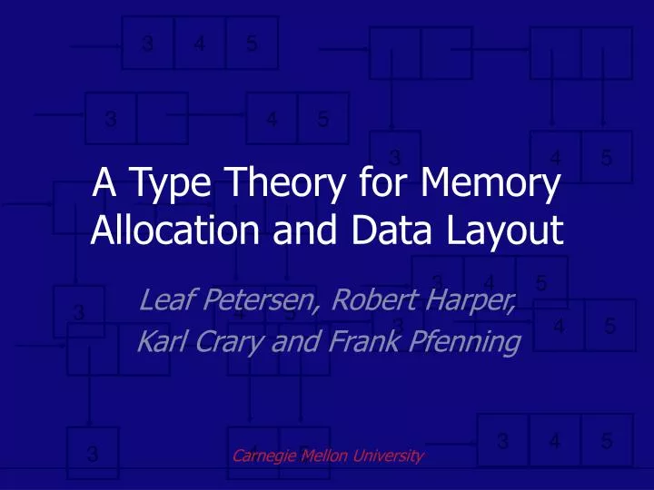PPT - A Type Theory for Memory Allocation and Data Layout PowerPoint ...