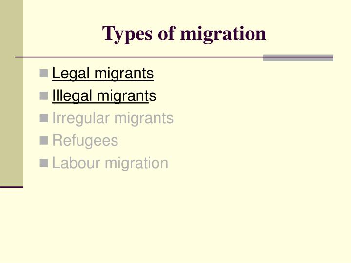 PPT - What is migration? What types of migration exist? Legal, illegal ...