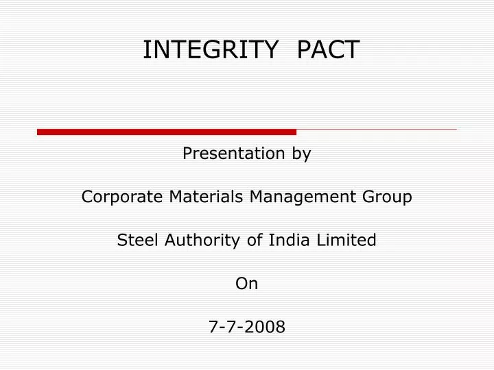 PPT - INTEGRITY PACT PowerPoint Presentation, free download - ID:687275