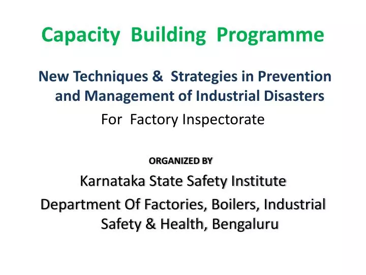 PPT - Capacity Building Programme PowerPoint Presentation, free ...