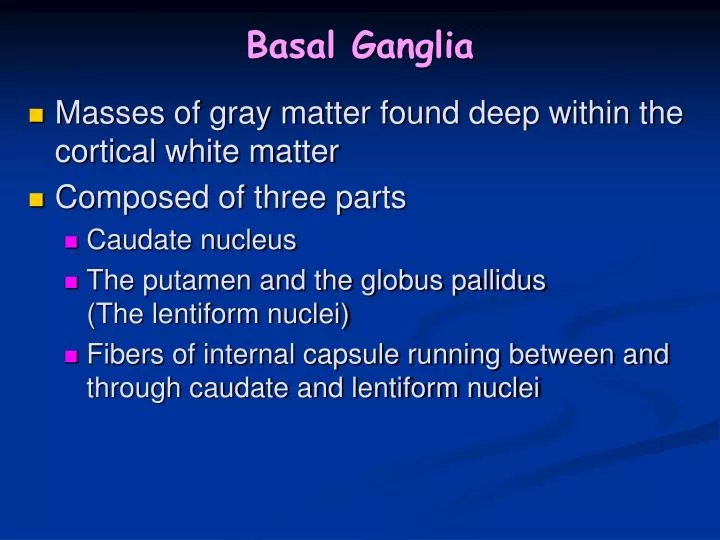 PPT - Basal Ganglia PowerPoint Presentation, free download - ID:688374