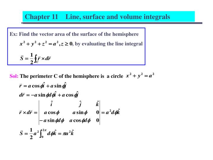 PPT - Chapter 11 Line, surface and volume integrals PowerPoint ...