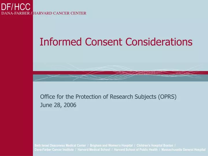PPT - Informed Consent Considerations PowerPoint Presentation, free ...