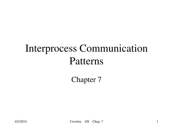 Ppt Interprocess Communication Patterns Powerpoint Presentation Free 0418