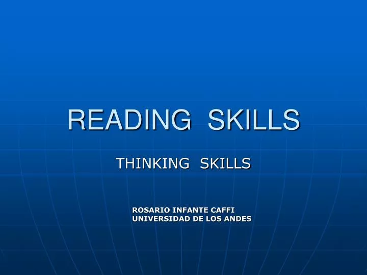 PPT - READING SKILLS PowerPoint Presentation, free download - ID:688922