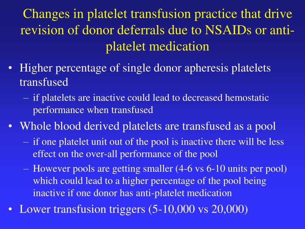 PPT - Donor deferral due to intake of anti-platelet medication Sharyn ...