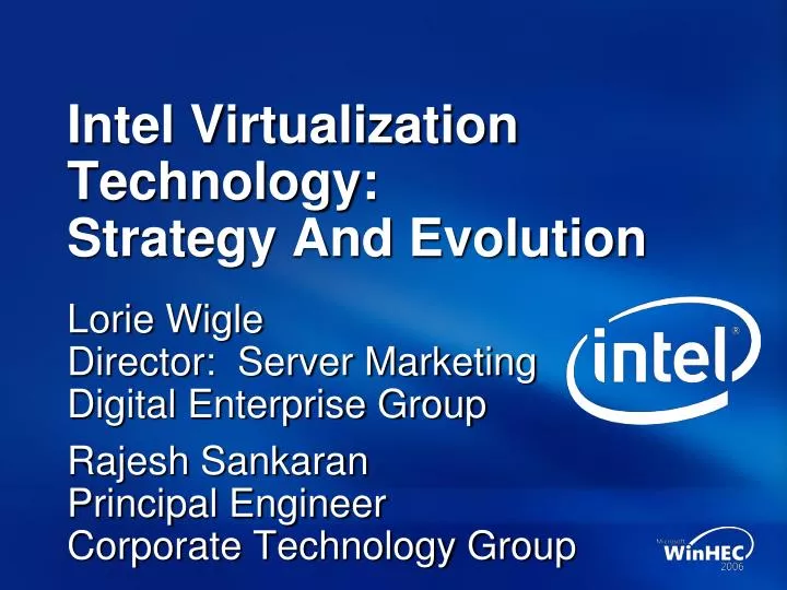 PPT - Intel Virtualization Technology: Strategy And Evolution ...