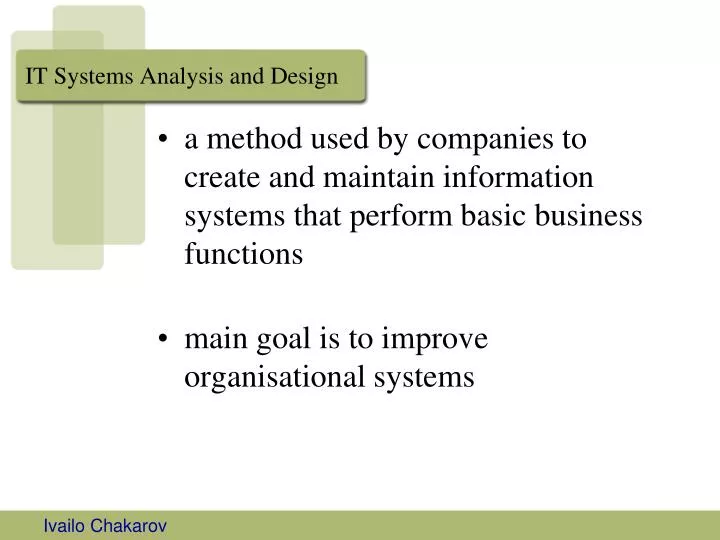 PPT - IT Systems Analysis and Design PowerPoint Presentation, free ...