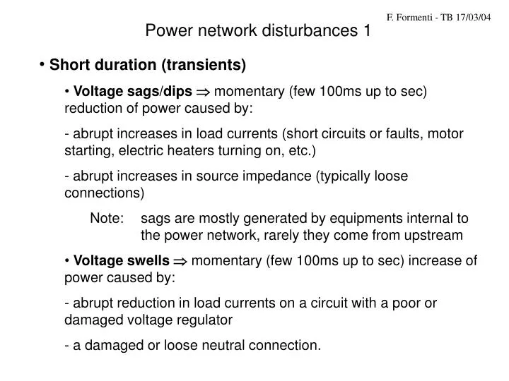 PPT - Power network disturbances 1 PowerPoint Presentation, free ...