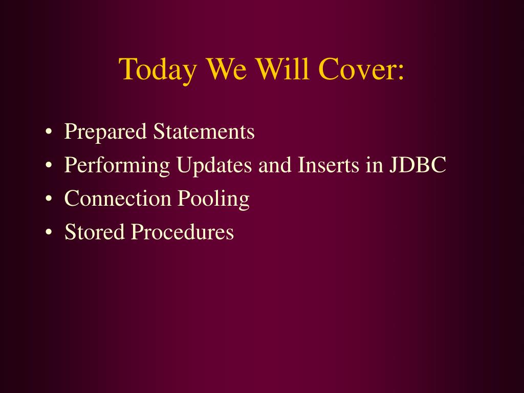 Ppt Mc365 Jdbc And Server Side Programming Updating A Database Via Jdbc And Connection Pooling